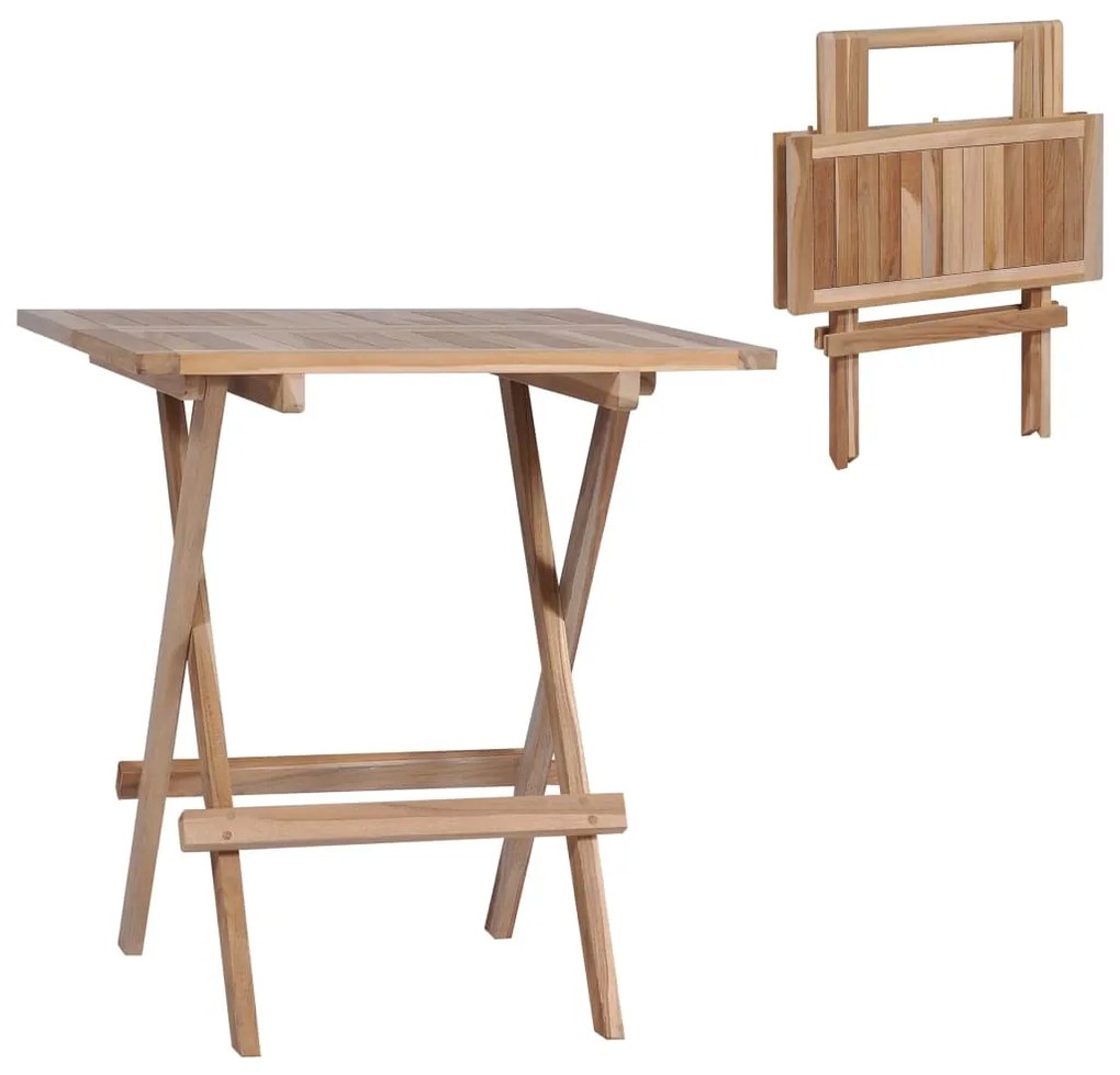 44656 vidaXL Skládací bistro stolek 60 x 60 x 65 cm masivní teakové dřevo