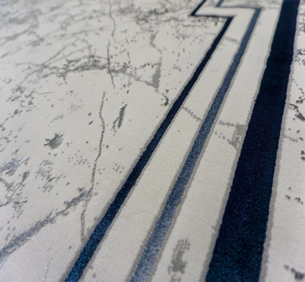 BE Koberec Allianz 6309 NAVY - tmavě modrý obdélníkový Rozměr: 60x100 cm