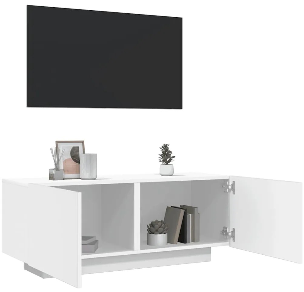 TV skříňka bílá 100 x 35 x 40 cm kompozitní dřevo