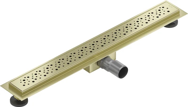 Mexen Flat, lineární podlahový žlab 50 cm, M12, zlatá matná, 1A21050-15