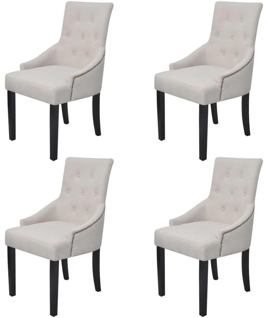 272506 vidaXL Jídelní židle 4 ks krémově šedé textil