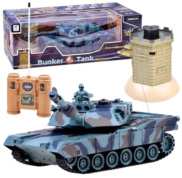 RC0424 Dálkově ovládaný bojový tank s bunkrem - Zegan