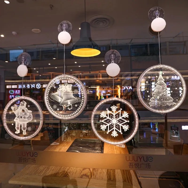 Vánoční LED závěsná dekorace do okna, studená bílá, různé motivy na výběr Motiv: Sněhová vločka