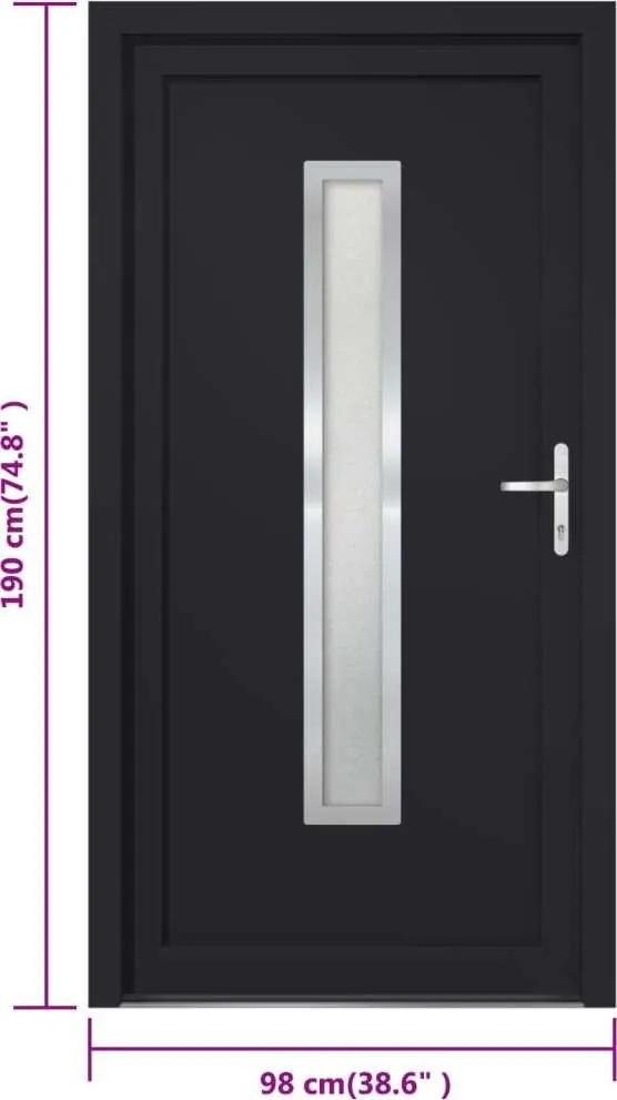 vidaXL Vchodové dveře bílé 98 x 190 cm PVC [3187904] Barva: bílá zvenku / bílá uvnitř