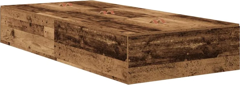 Rám postele s úložným prostorem Staré dřevo 100 x 200 cm 3335355