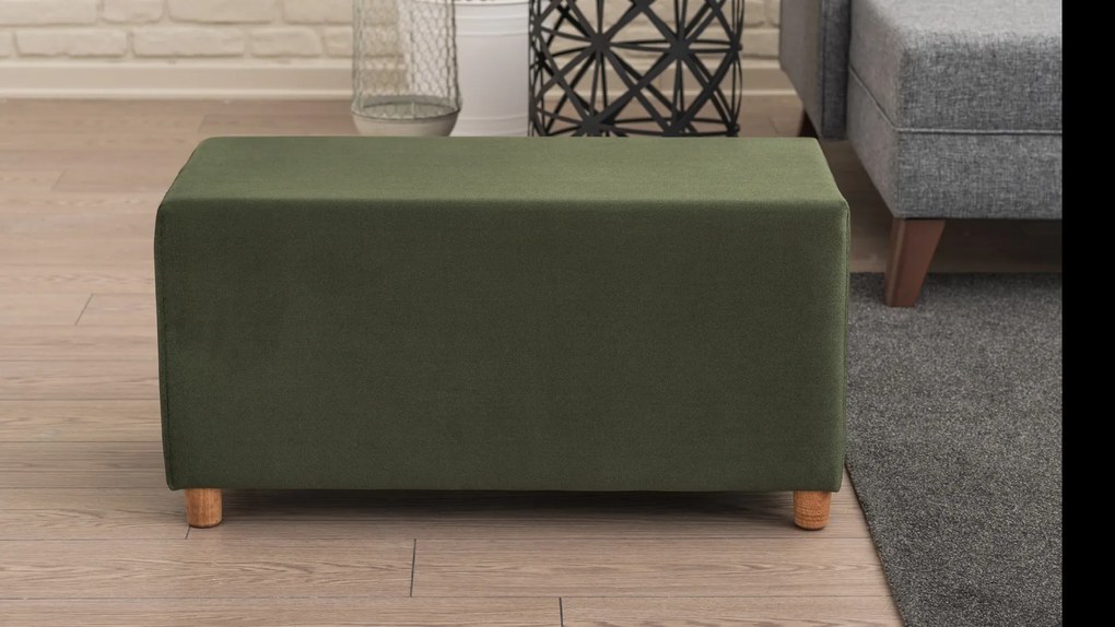 Atelier del Sofa Taburet Lotus - Green, Zelená