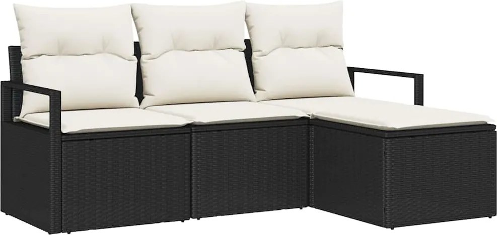 Set pohovek 4 ks Černá polyratan 3346327