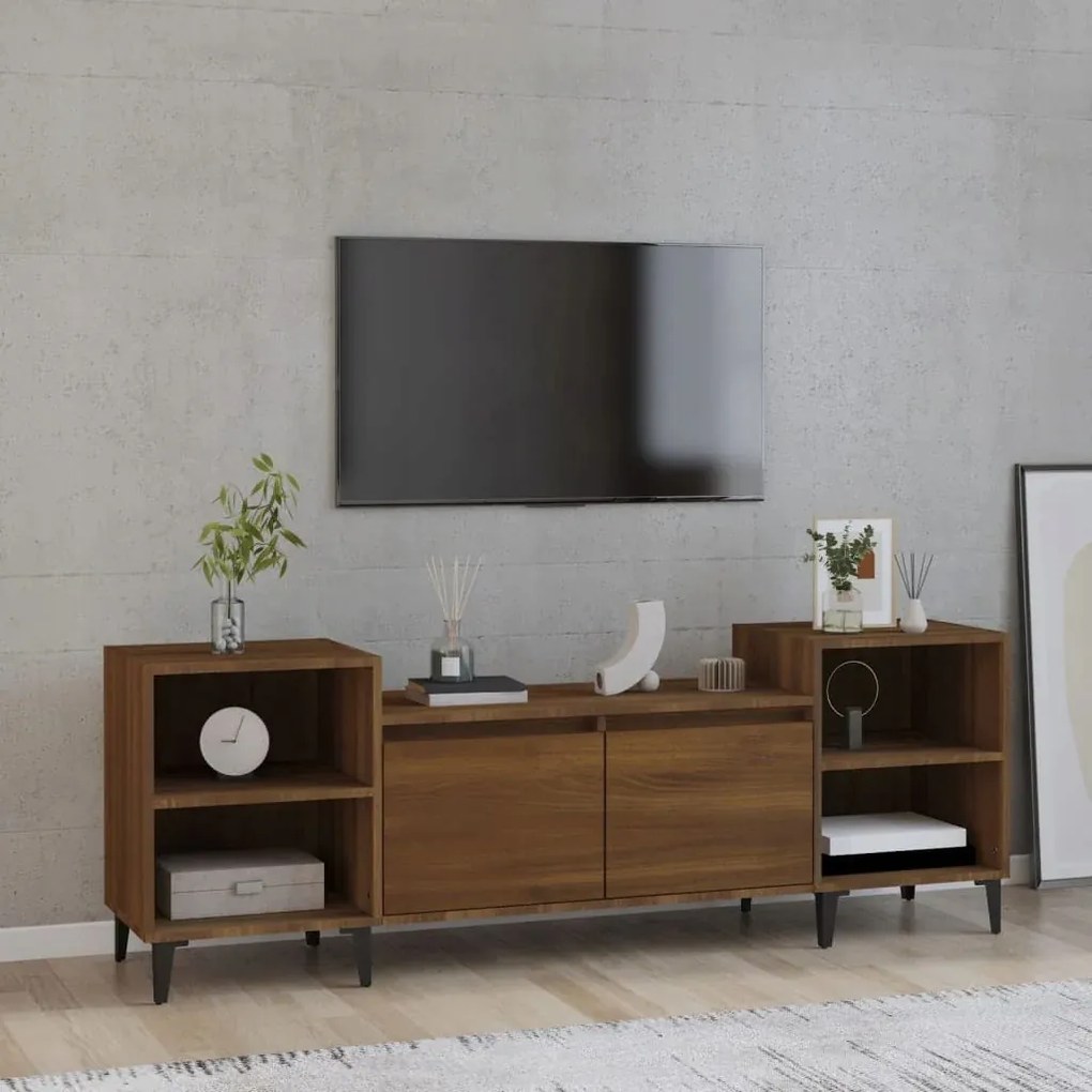 Tv Skříňka 160 X 35 X 55 Cm Kompozitní Dřevo Hnědý dub