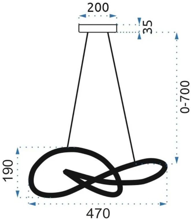 Toolight Moderní stropní svítidlo LED + PILOT APP817-CP Black