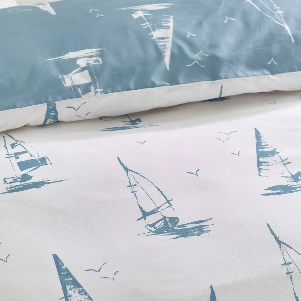Modré povlečení na jednolůžko 135x200 cm Salcombe Boats – Catherine Lansfield