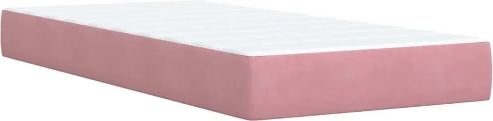 Box spring postel s matrací růžová 80 x 200 cm samet 3287595