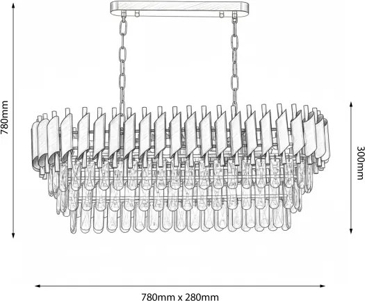 Brilagi - Lustr na řetězu ECLIPSE 10xE14/10W/230V 78x28 cm zlatá