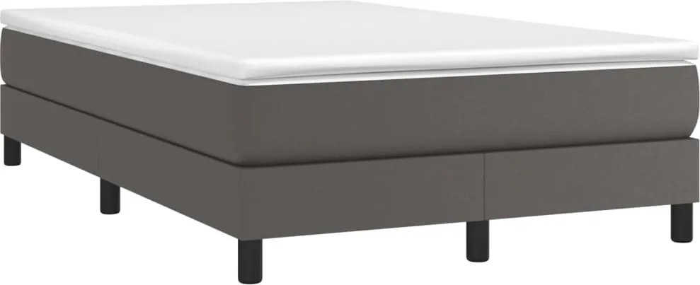 Box spring postel s matrací šedá 120x190 cm umělá kůže 3269675