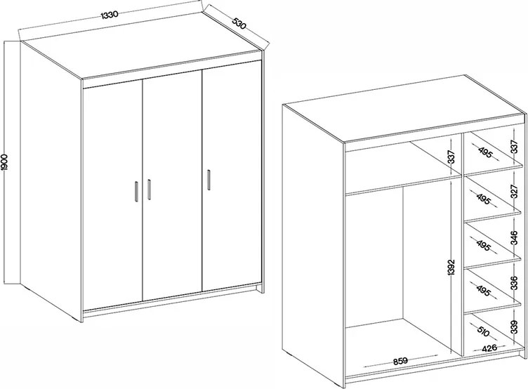 FALCO Šatní skříň Enja 3D Odstín: Dub olejovaný