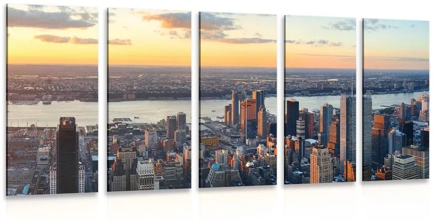 5-dílný obraz město New York - 100x50 cm