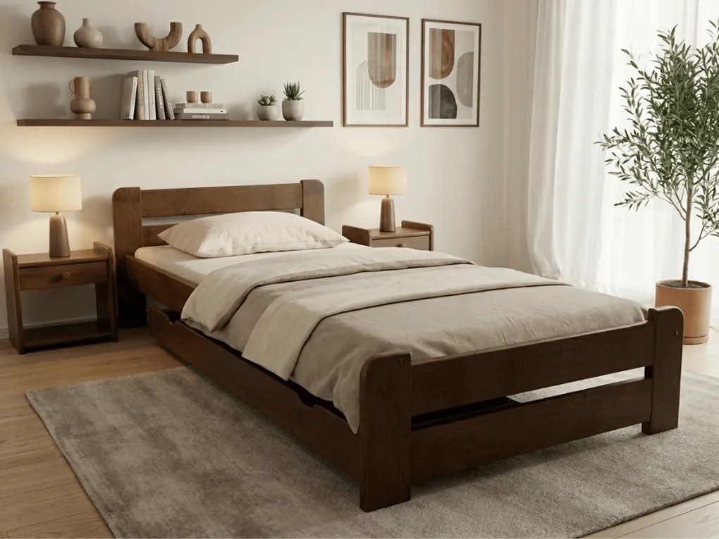 Postel Laura 80 x 200, dub Matrace: Matrace Deluxe 10 cm