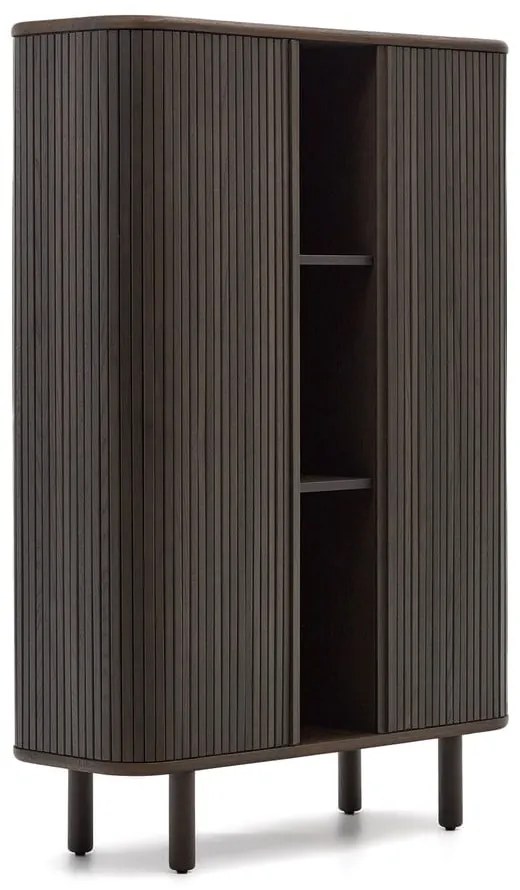 Tmavě hnědá skříňka v dekoru jasanu s posuvnými dveřmi 110x160x40 cm Mailen – Kave Home