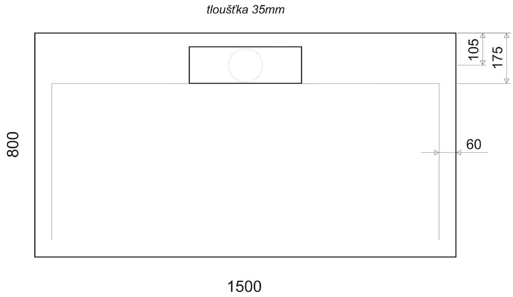 Gelco - IRENA sprchová vanička z litého mramoru, obdélník 150x80x3,5cm, HI15080