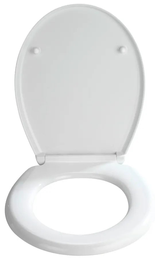 Bílé WC sedátko se snadným zavíráním Wenko Bilbao, 44,5 x 37 cm