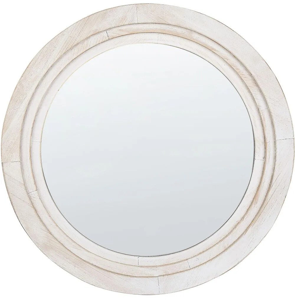Kulaté nástěnné zrcadlo ø 60 cm krémově bílé DELICAS Beliani