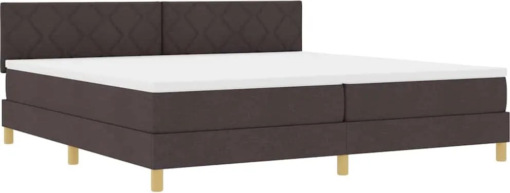 Postel s boxspringem s čelo Tmavě hnědá 200 x 200 cm textil 3339024