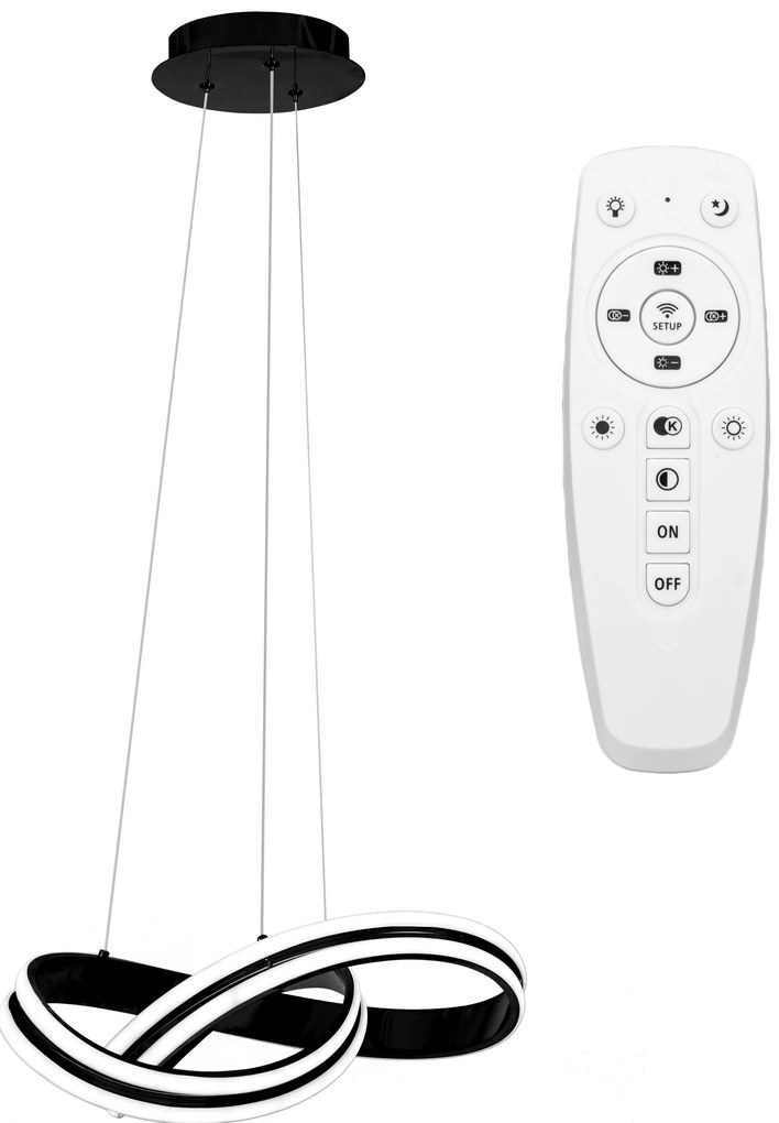 Toolight - LED závěsné svítidlo APP817-CP + dálkové ovládání, černá, OSW-04027