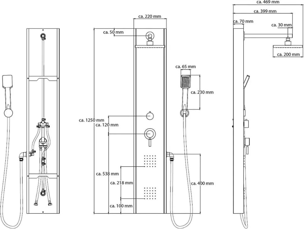 Eisl Sanitär Sprchový hydromasážní panel Tahiti 60035