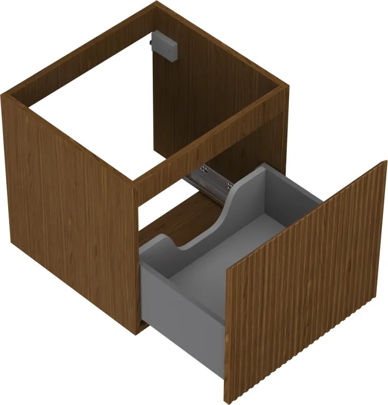 Mexen Rivel, koupelnová skříňka 50 cm, 1 zásuvka, drážkovaná, ořech, 91A20-05047-1-BF86