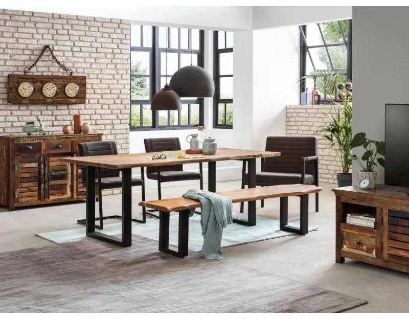 furniture-nabytek.cz - Masivní komoda Westhill z recyklovaného dřeva, lakovaná, vícebarevná – 122×42×90 cm