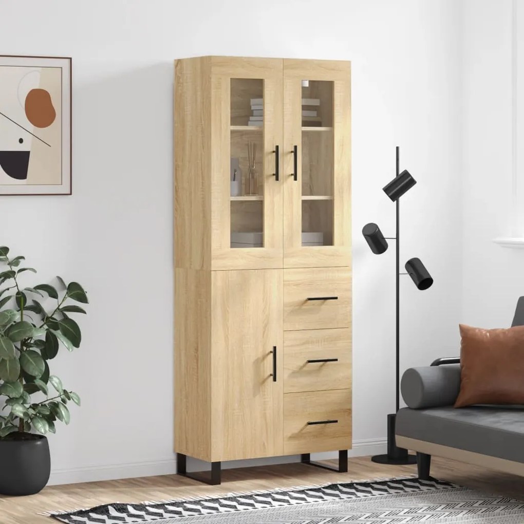 Skříň highboard dub sonoma 69,5 x 34 x 180 cm kompozitní dřevo 3198492
