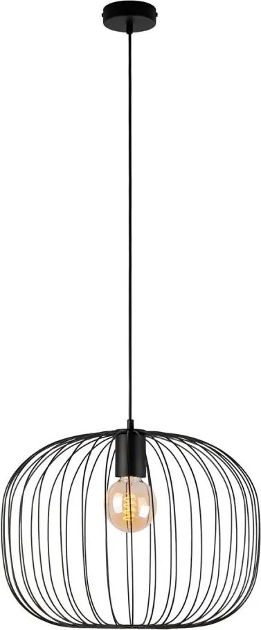 Lustr na lanku OVELLA 1xE27/15W/230V pr. 46 cm černá