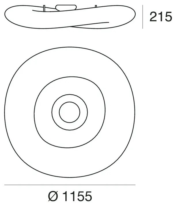 Stilnovo Mr.Magoo, stropní svítidlo z polyethylenu, 96W LED 4000K stmívatelné DALI, prům. 115cm