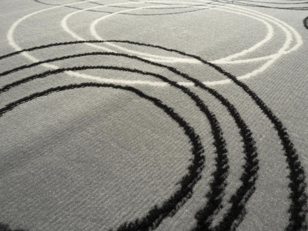 Alfa Carpets Kusový koberec Kruhy grey ROZMĚR: 80x150
