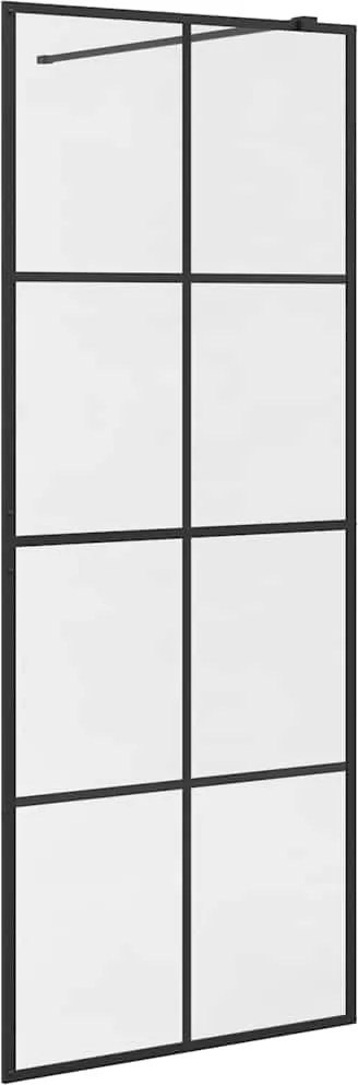 Zástěna do průchozí sprchy čiré ESG sklo 80 x 195 cm černá 151033