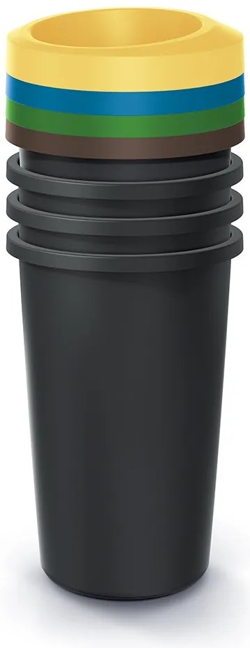Sada odpadkových košů COMPACTO DROPA 4x 35 L černá