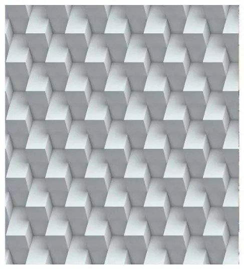 DIMEX | Vliesová fototapeta na zeď 3D krychlová zeďMS-3-0298 | 225 x 250 cm | bílá, šedá