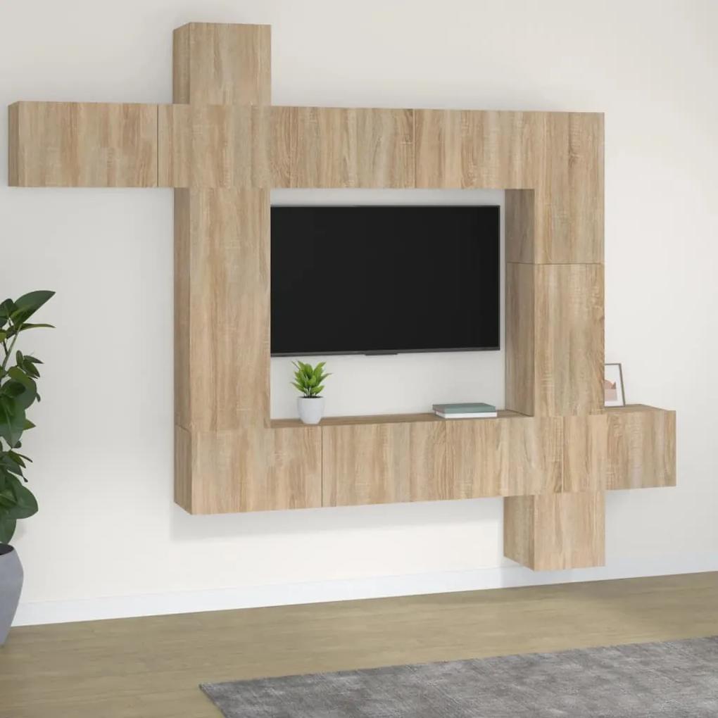vidaXL 9dílný set TV skříněk dub sonoma kompozitní dřevo