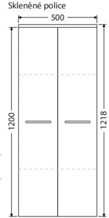 Intedoor střední skříň,2 dveře, UNI SS 122/50 2D Varianta: A9166 Modrá Marino MAT