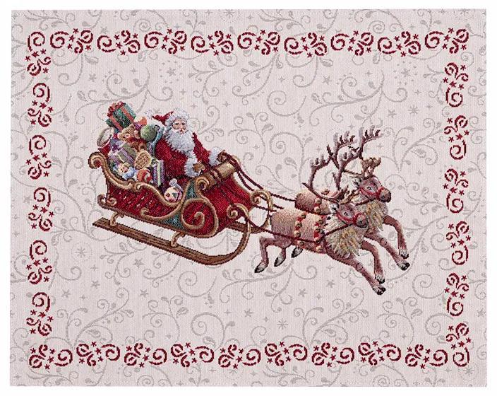 Gobelínové prostírání Vánoční- Santa Claus na saních