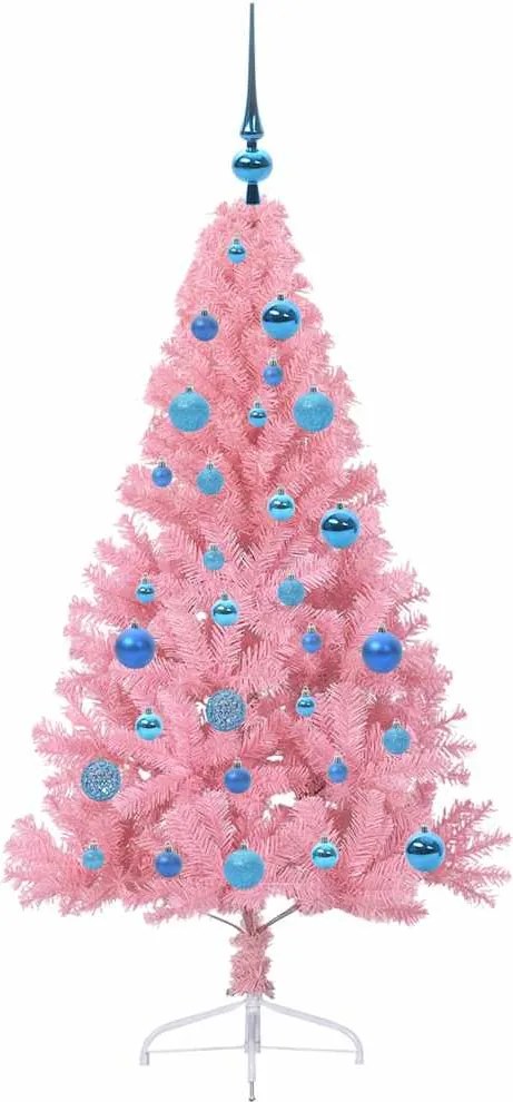 Umělý osvětlený vánoční stromeček Růžová 150 cm PVC 3397070