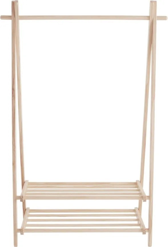 Stojan na oblečení z borovicového dřeva ve světle přírodní barvě 100x150x41 cm Cole – Jotex