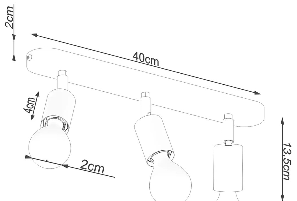 Sollux Lighting Stropní svítidlo FORNES 3 Černá