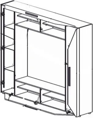 TV a media stěna ADGE, MDF s extra vysokým leskem, bílá