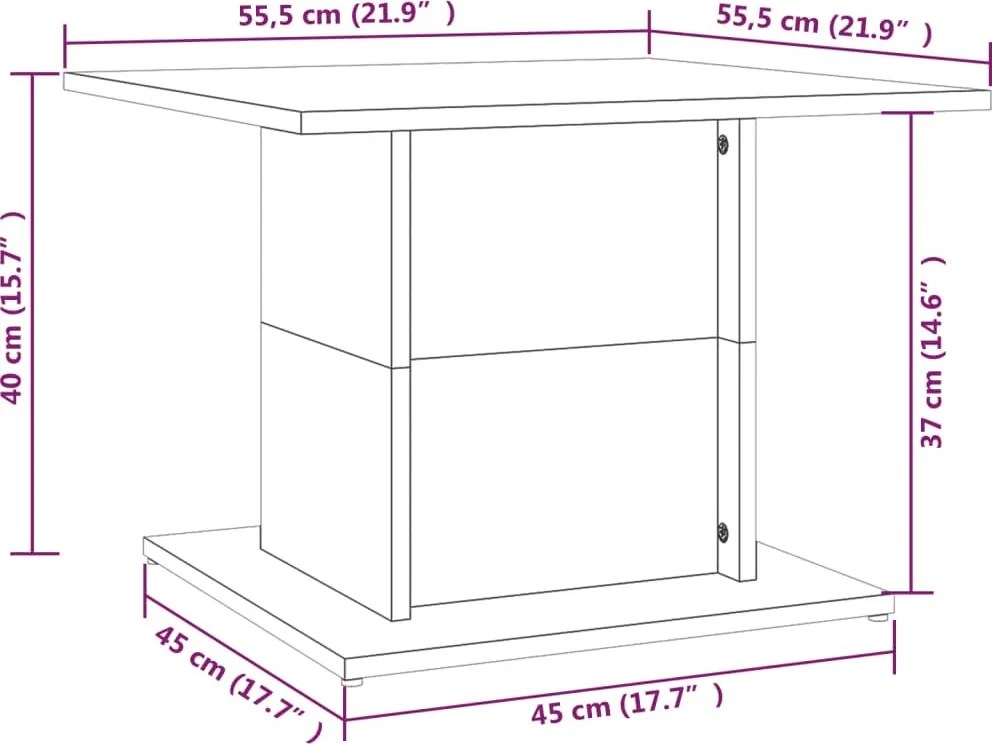 vidaXL Konferenční stolek 55,5 x 55,5 x 40 cm kompozitní dřevo [813095] Barva: Betonová šedá