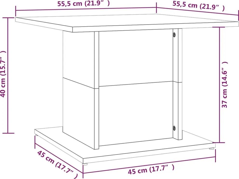 vidaXL Konferenční stolek 55,5 x 55,5 x 40 cm kompozitní dřevo [813095] Barva: hnědý dub