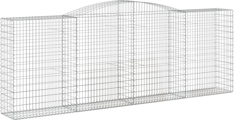 Klenuté gabionové koše 3 ks 400x50x140/160cm pozinkované železo 3147023