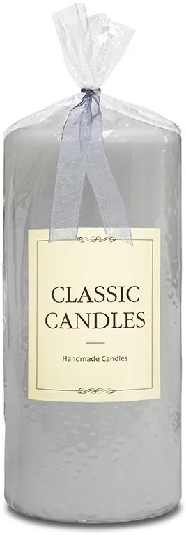 Svíčka válec velká šedá Classic candles