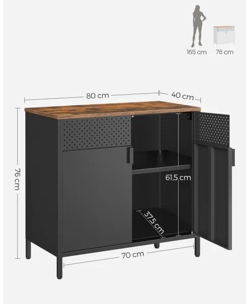 Komoda FIRA černá/hnědá