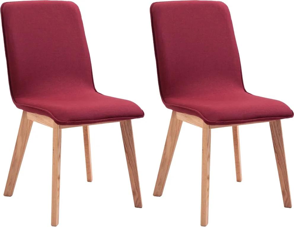 Jídelní židle Bronte - 2 ks - textil | červené