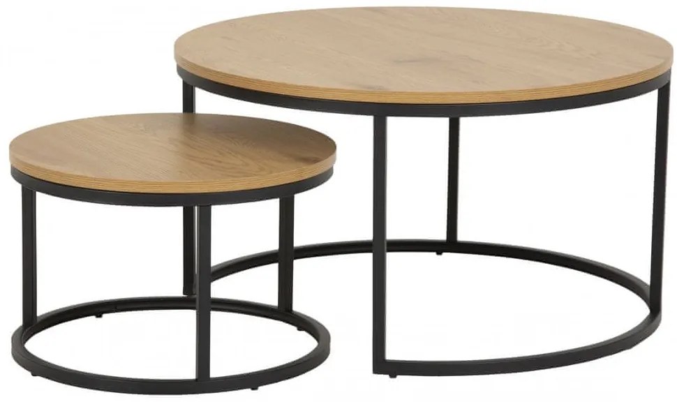 Design scandinavia Konferenční stolek Spiro (SADA 2ks), 80 cm, přírodní